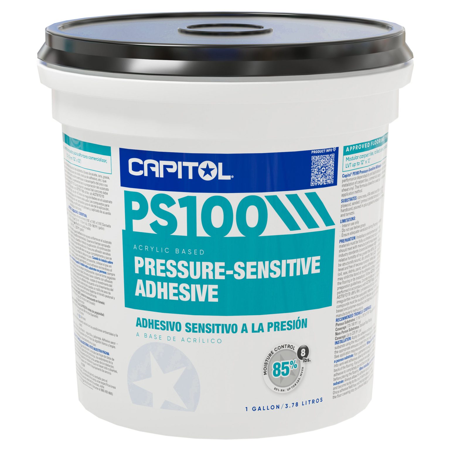 PS100 Pressure Sensitive Adhesive – 4 Gal. / 15.14 L Pail | Capitol ...